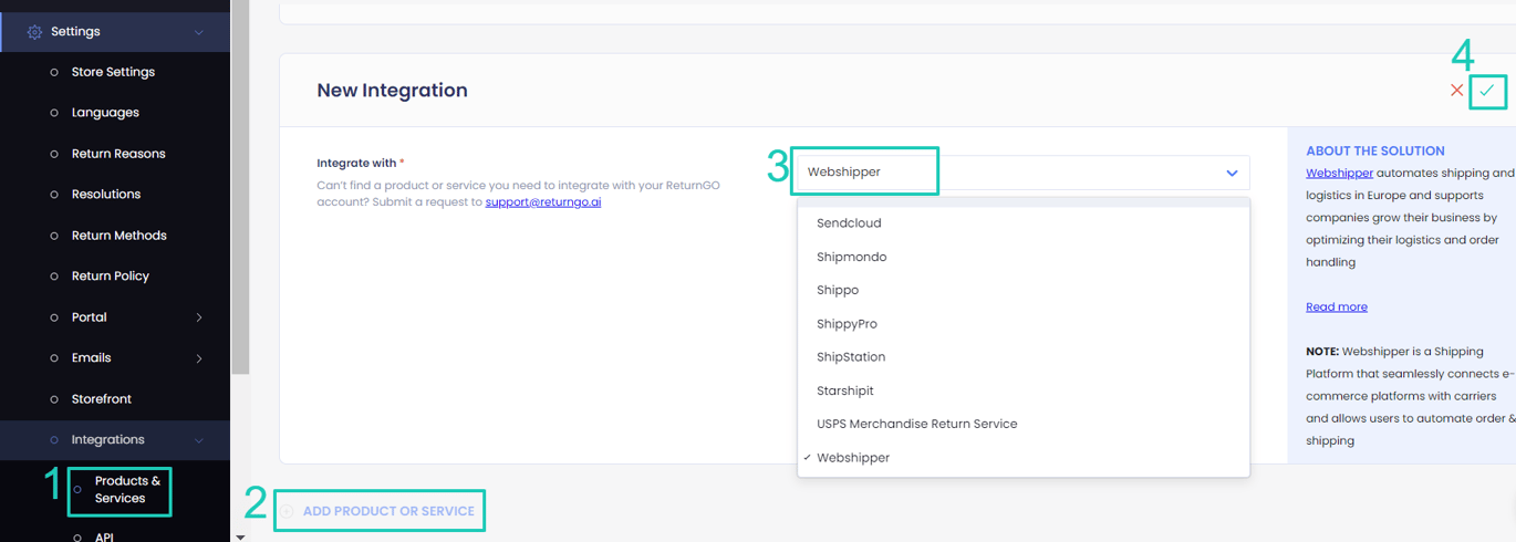 Integration With Webshipper